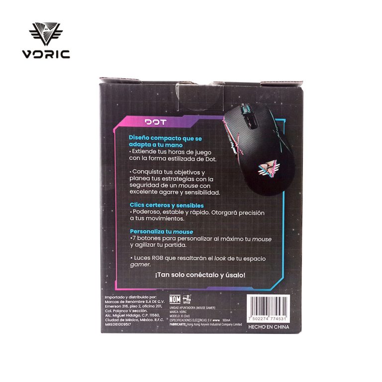Mouse gamer con luz led Dot by Voric - En un click